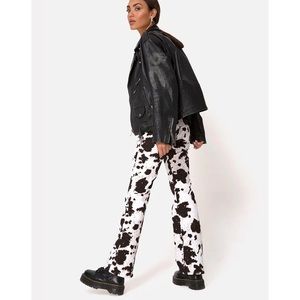 Motel Rocks | Pants & Jumpsuits | Motel Cow Print Zoven Flares | Poshmark
